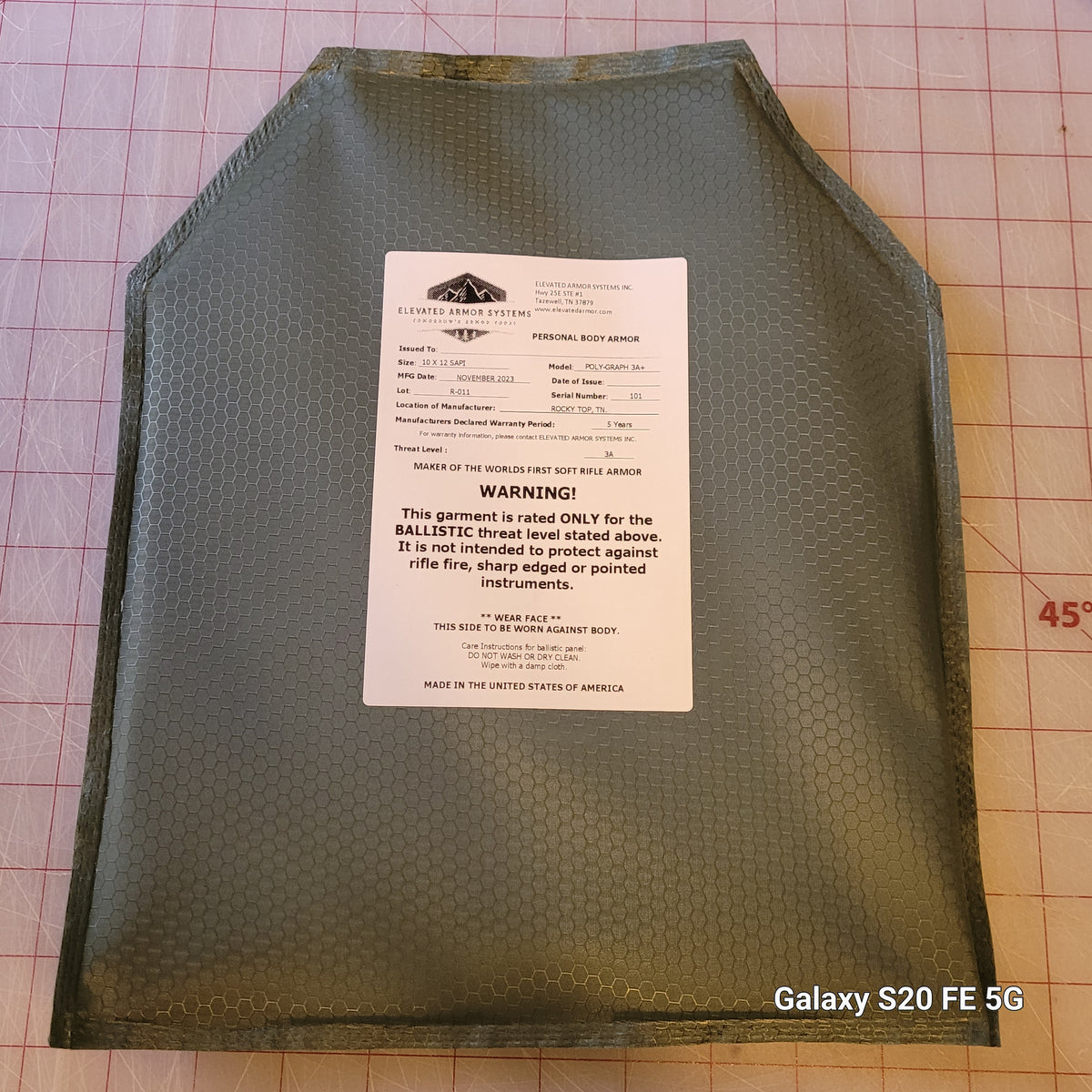 POLY-GRAPH 3 Soft Armor Rifle Inserts by Sword and Shield Strategic ...